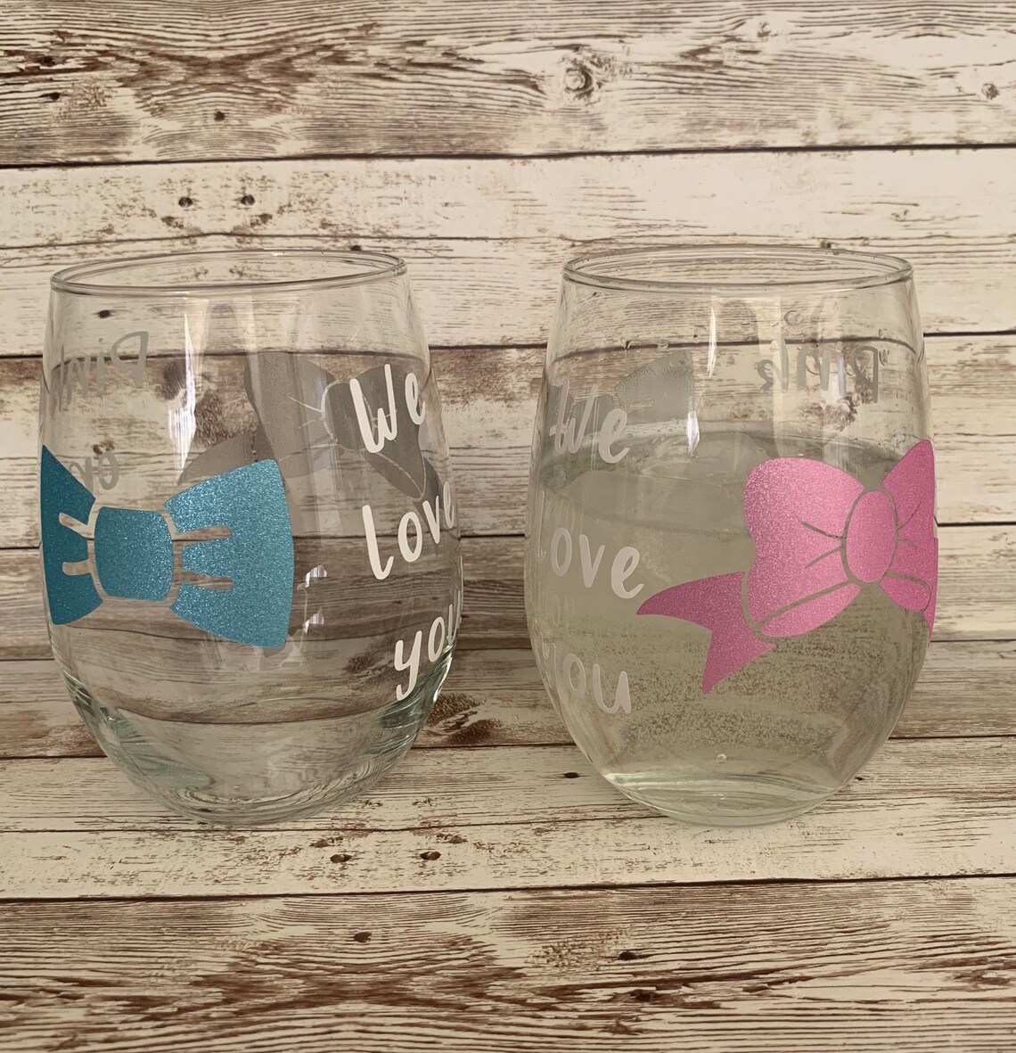 Gender Reveal Wine Glass / Boy or Girl Glasses / Cute Gender - Etsy