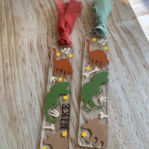 Personalized Bookmark for Reader / Dinosaur Bookmark / Kids Bookmark ...