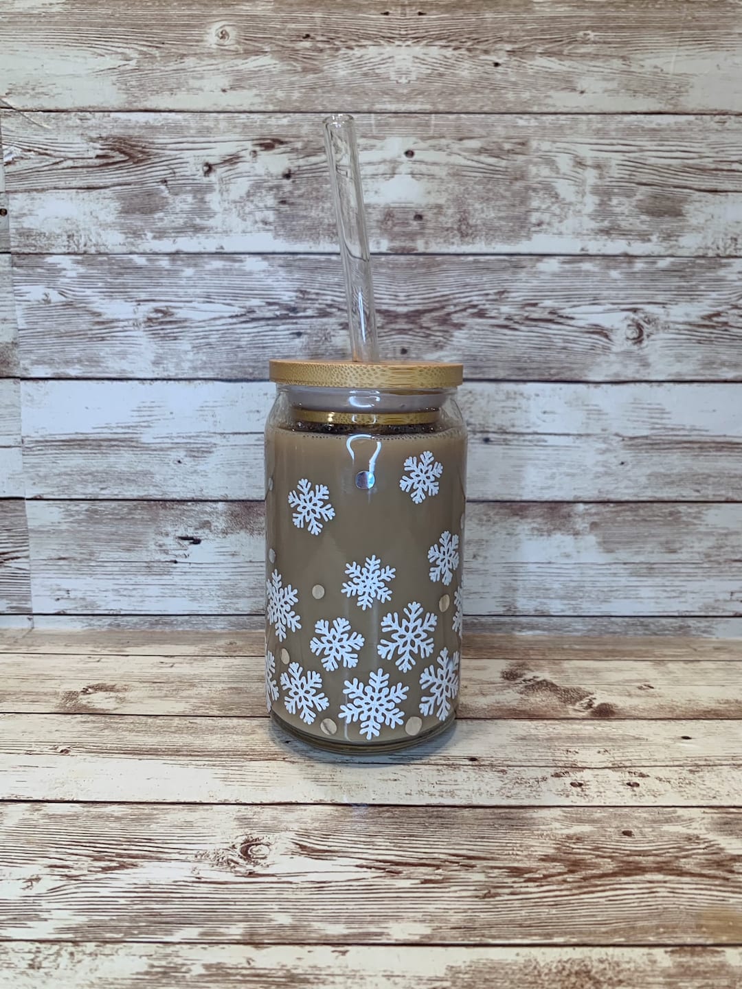 Winter Snowflake Beer Can Glass / Christmas Snowflake Cup / Gift for ...
