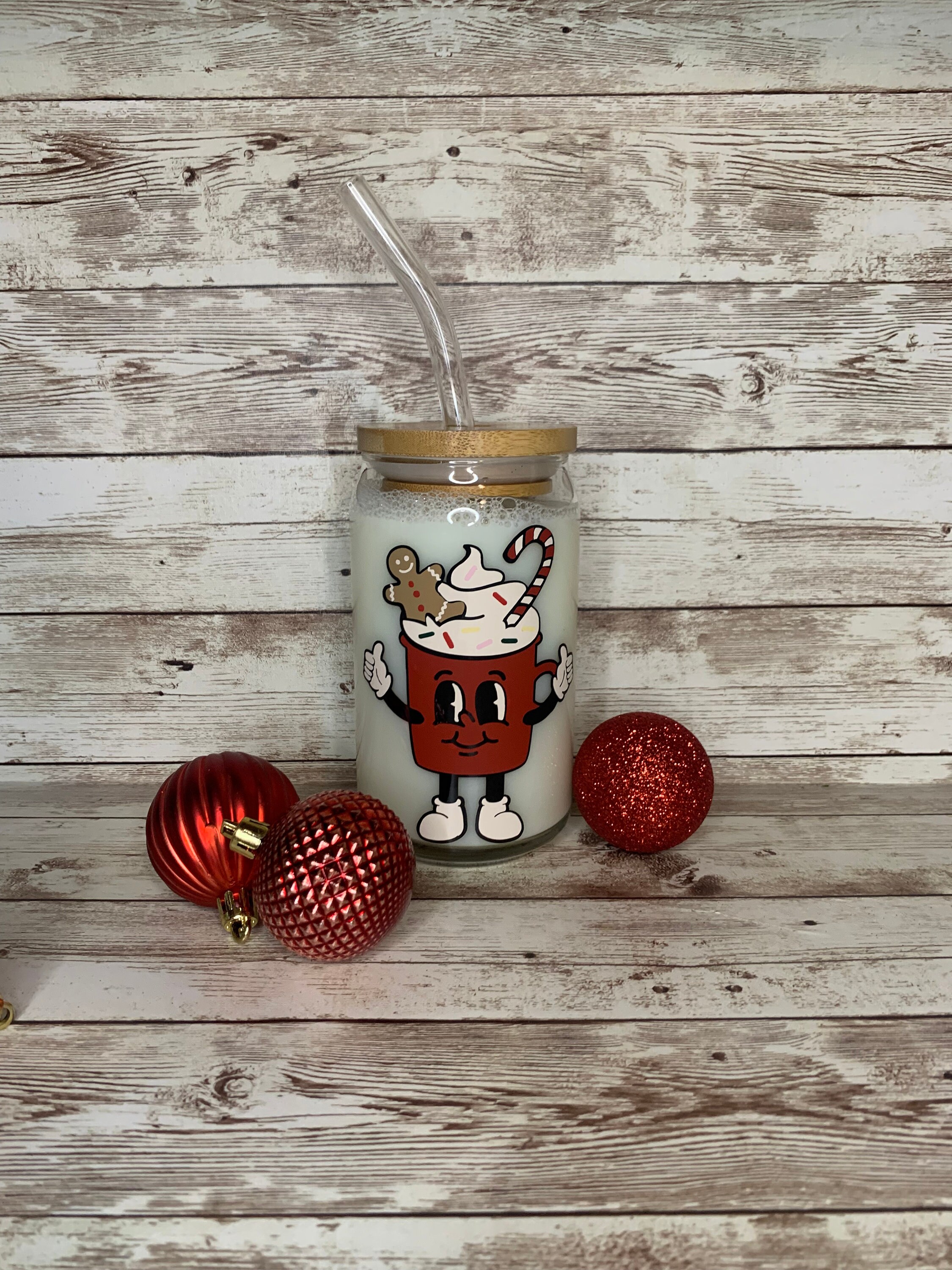 Retro Christmas Character Beer Can Glasses / Vintage Santa - Etsy
