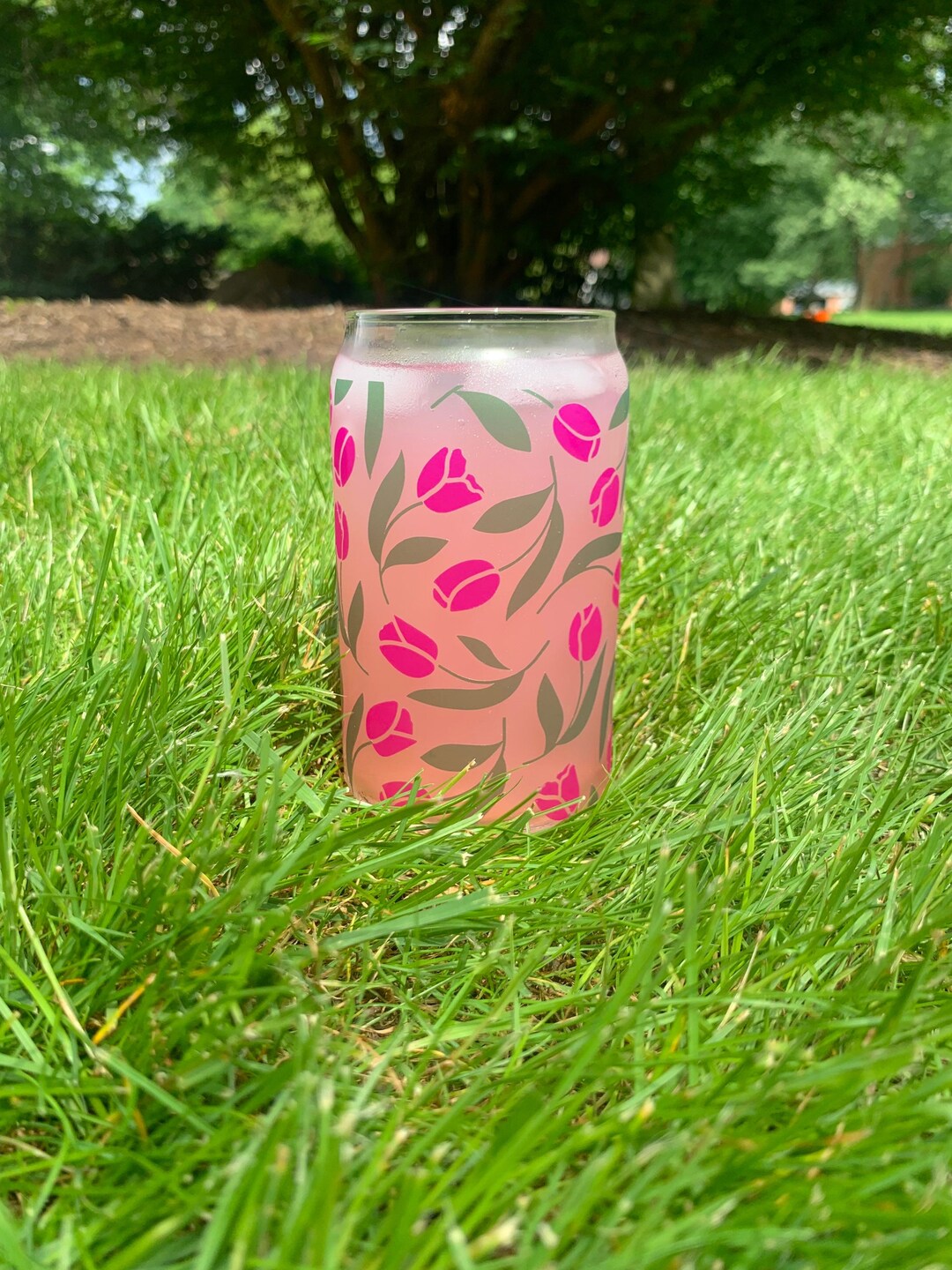 Floral Color Changing Cold Cup / Spring Beer Can Glass / Flower Lover ...