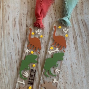 Personalized Bookmark for Reader / Dinosaur Bookmark / Kids Bookmark ...