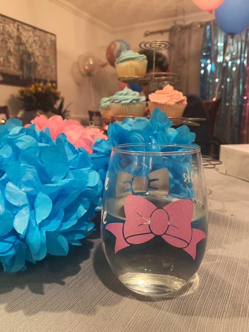 Gender Reveal Wine Glass / Boy or Girl Glasses / Cute Gender | Etsy
