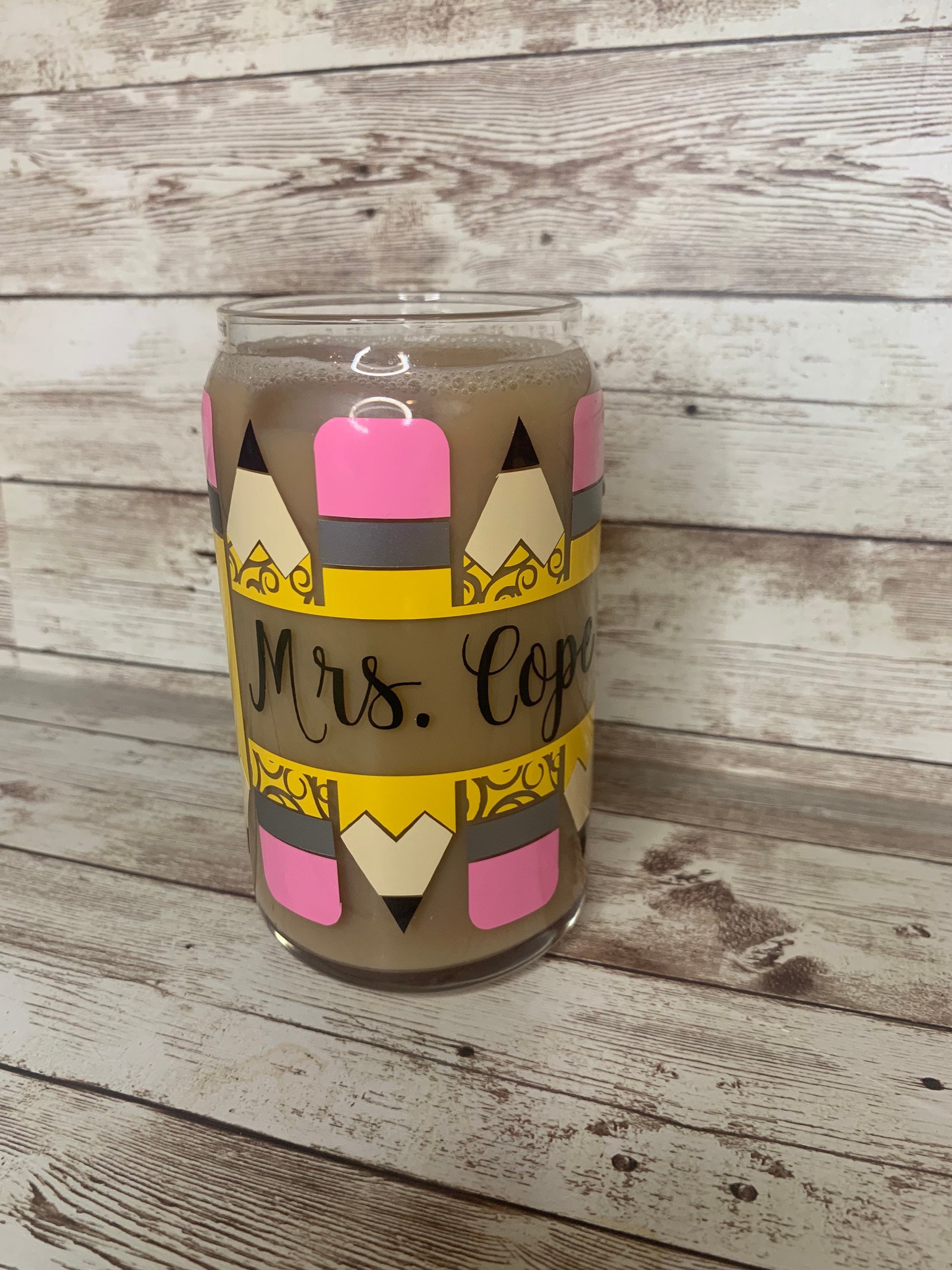 Teacher Beer Can Glass / Teacher Appreciation Gift Idea / Personalized ...