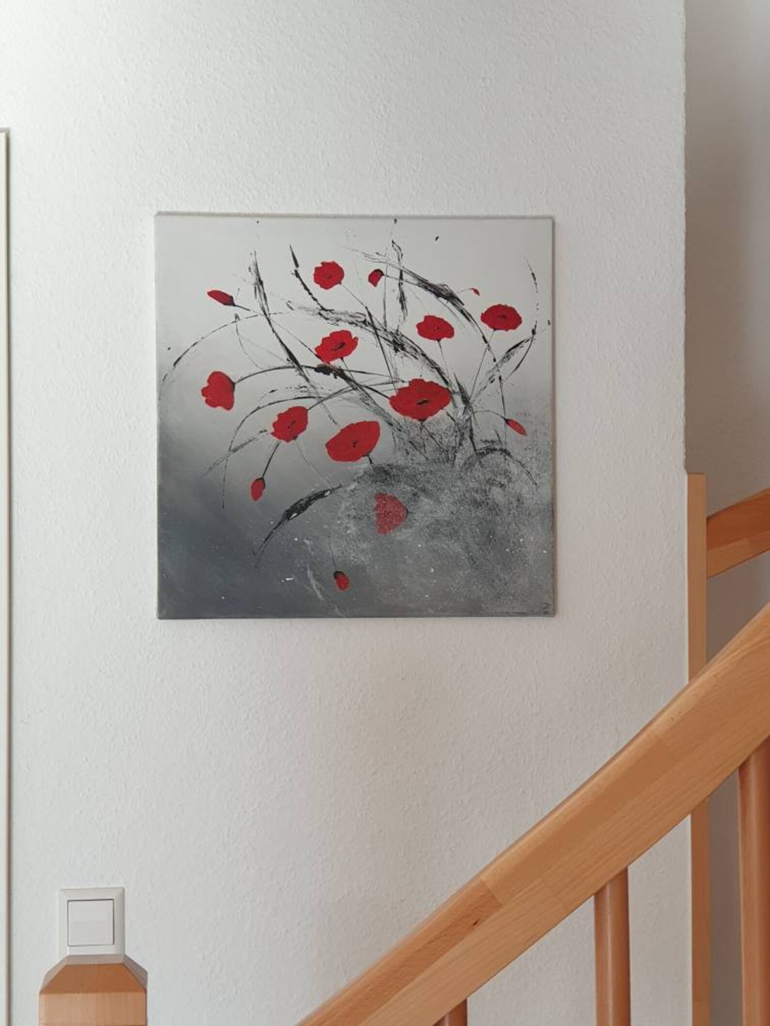 Landscape Painting Art Abstract Poppies Flowers Original - Etsy