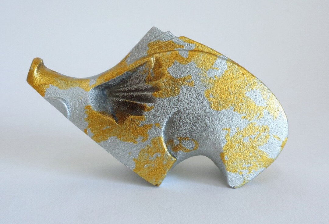 Wild Boar Art Deco Iron Statue, Wild Boar Sculpture ,japanese Marked ...