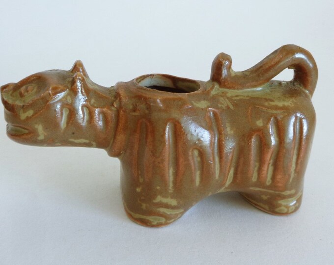 3719 Tiger-tora Statuette-toothpick Holder, Japanese Art Ceramic Tiger ...