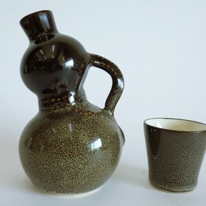 2922 Sake Set Calabash Design, Japanese Studio Pottery Tokkuri Flask ...