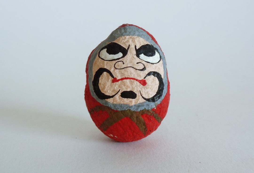 Roly-poly Daruma Doll Small Daruma Okimono Ornament, Japanese Vtg ...