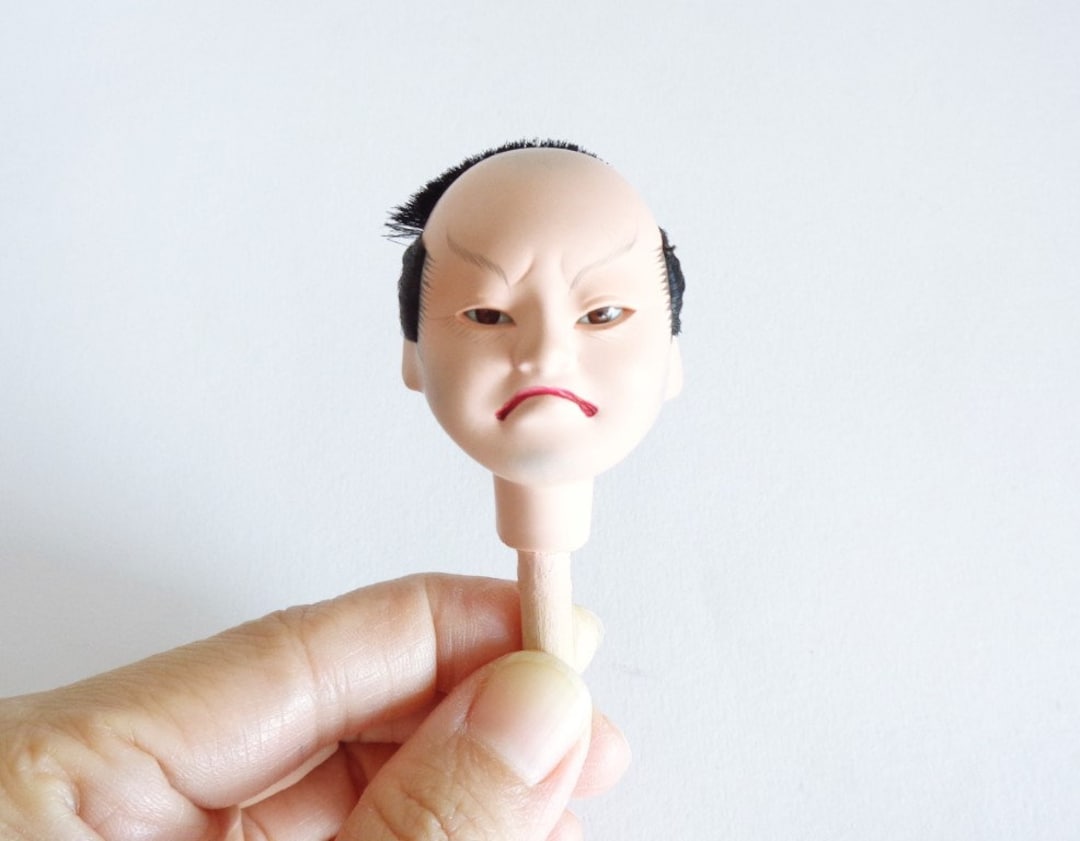 Kubi Ningyo Hina Doll Head: Vintage Japanese Gofun Lacquer Art - Etsy