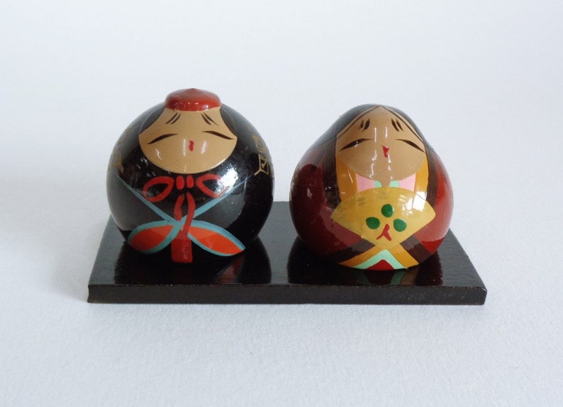 Ouchi Kokeshi Dolls: Japanese Lacquer Ningyo Hina Dolls Pair - Etsy