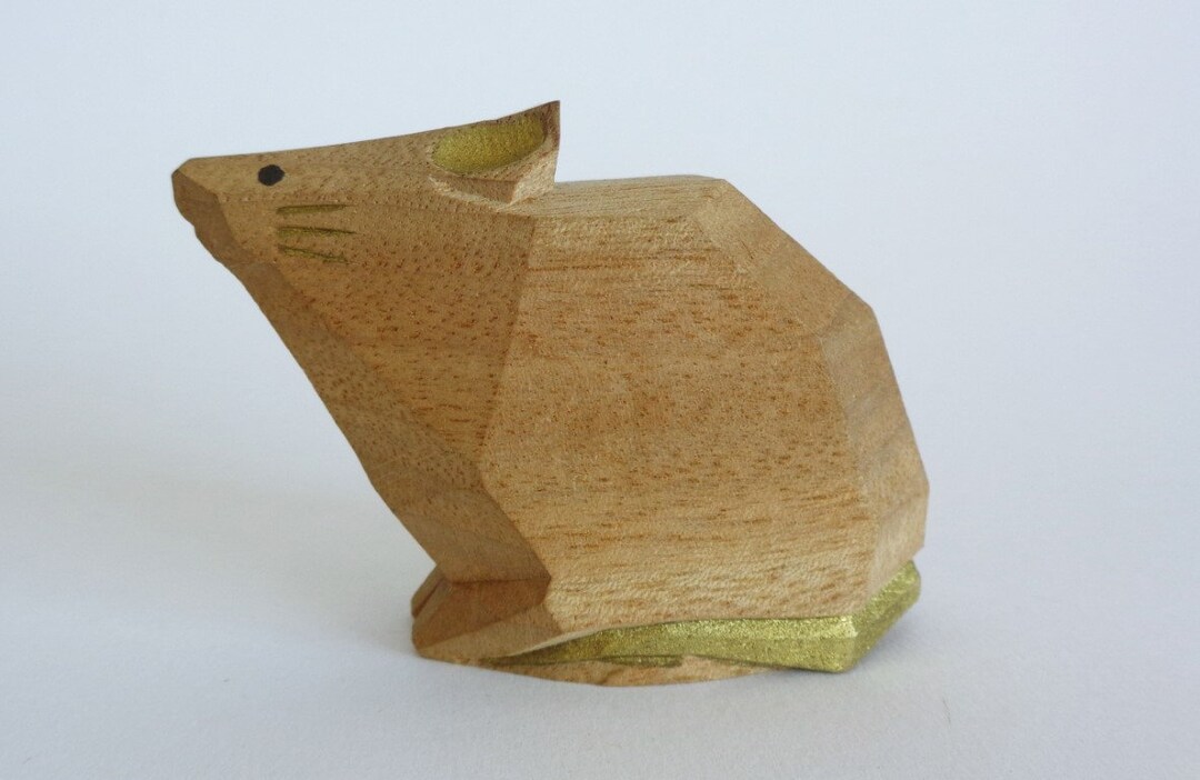 4945 Rat-mouse Wood Carved Sculpture Japanese Wooden Rat - Etsy