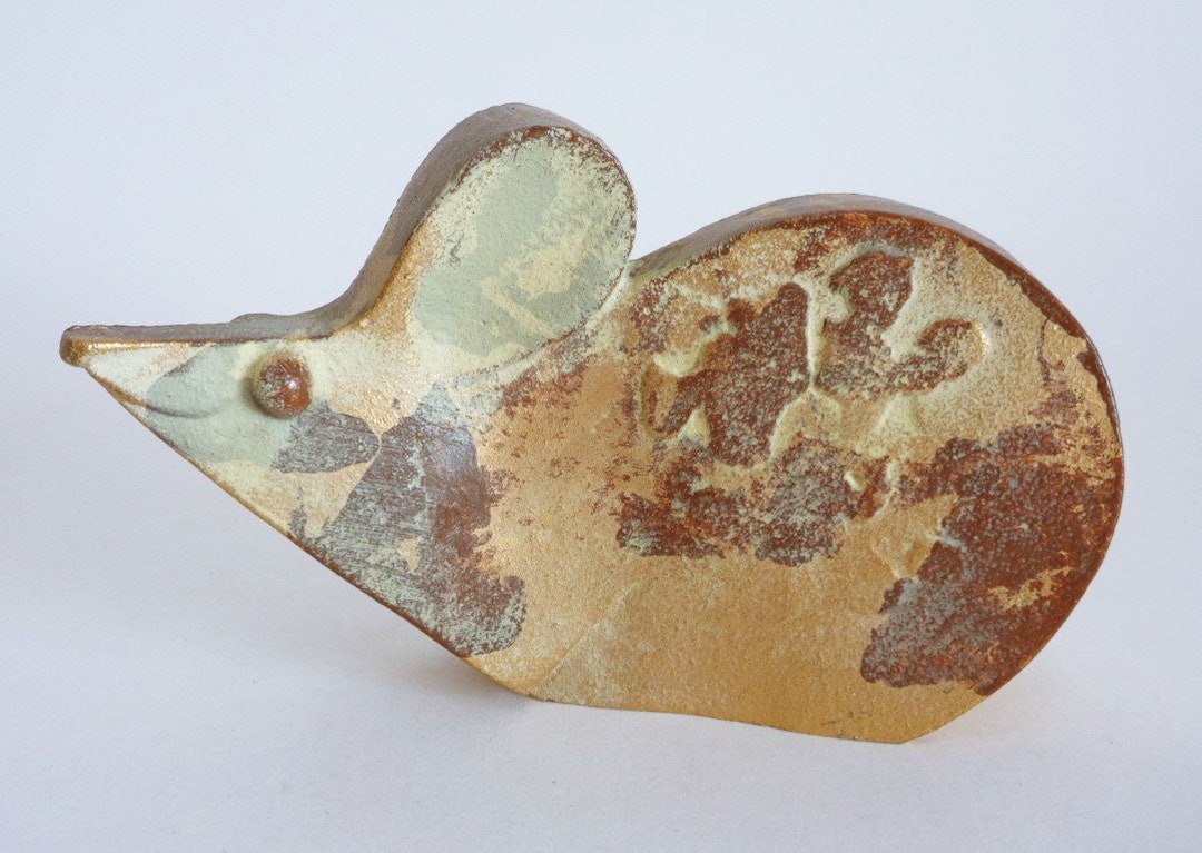 Rat-mouse Art Deco Okimono Ornament, Japanese Nambu Tekki Cast Iron Rat ...