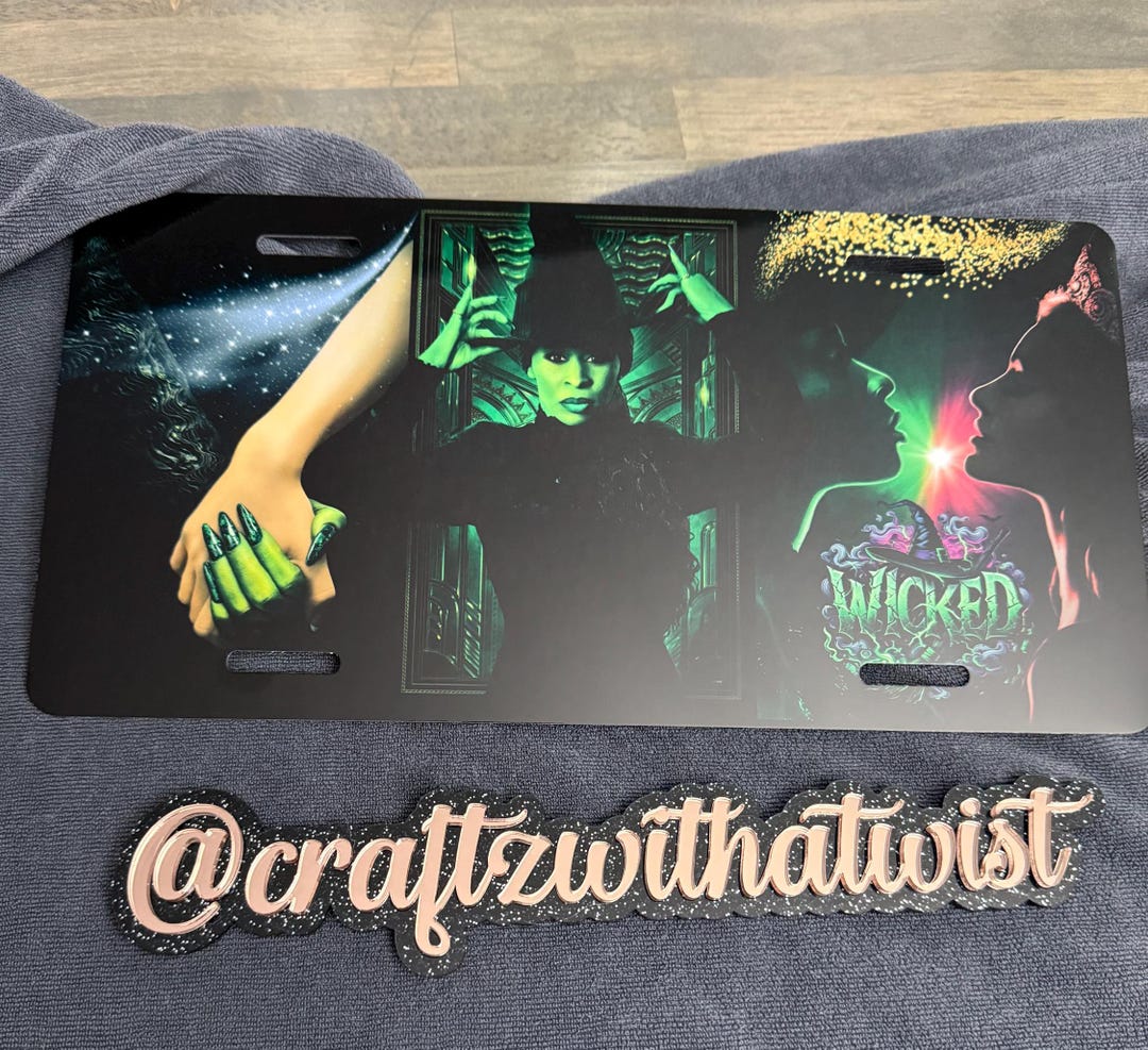 Wicked Movie Theme Elphaba Glinda Aluminum License Plate Birthday ...