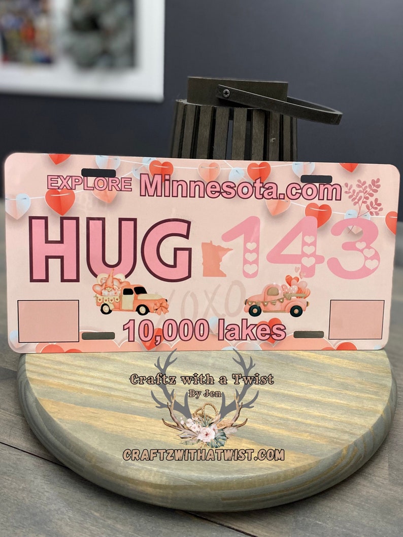 MINNESOTA HUG 143 Valentine Birthday & Gift Idea License Plate - Etsy