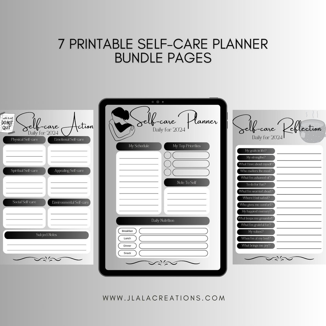 Printable Self-care Daily Planner Bundle Journal Checklist Mental ...
