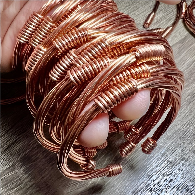 Lakhovsky Coil Bracelet Twisted Pure Copper Cuff for Energy Balance - Etsy