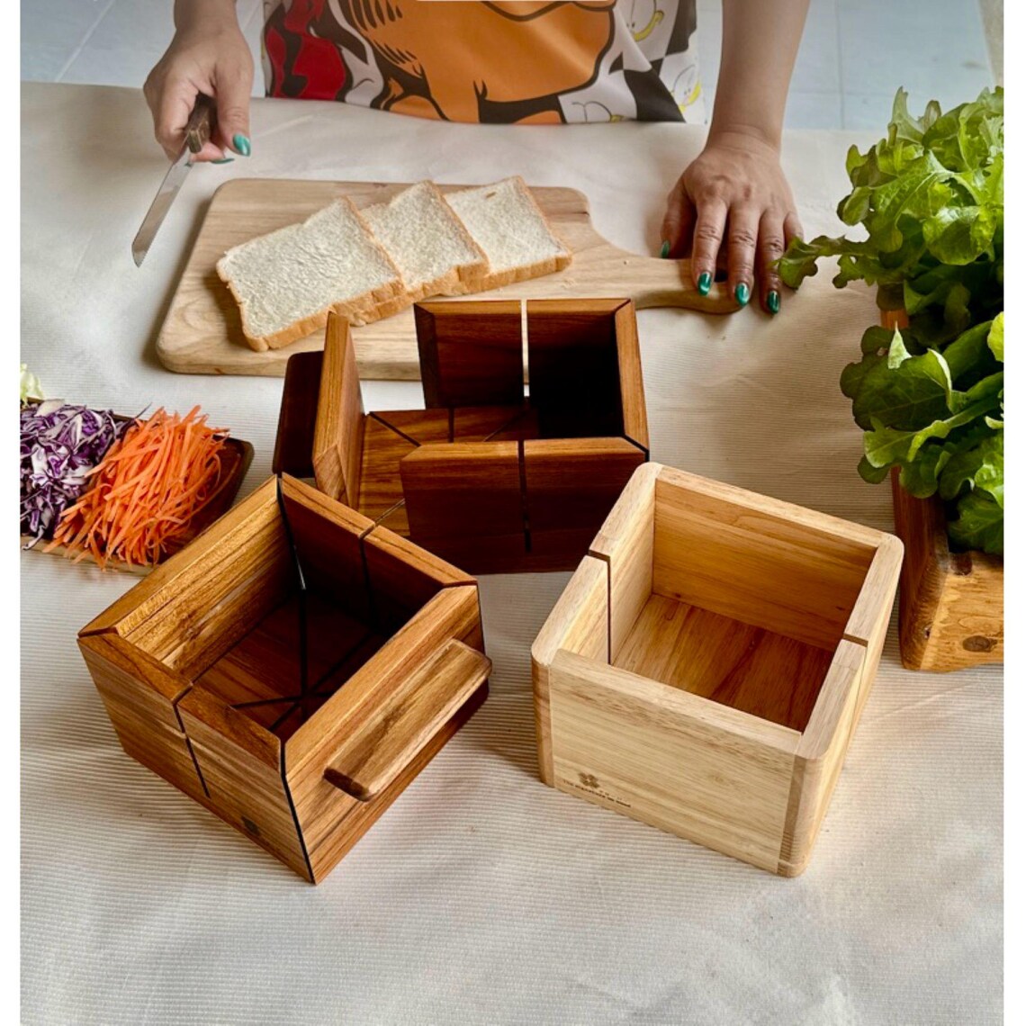 Premium Teak Wooden Sandwich Molds Cutter With Slide - Etsy