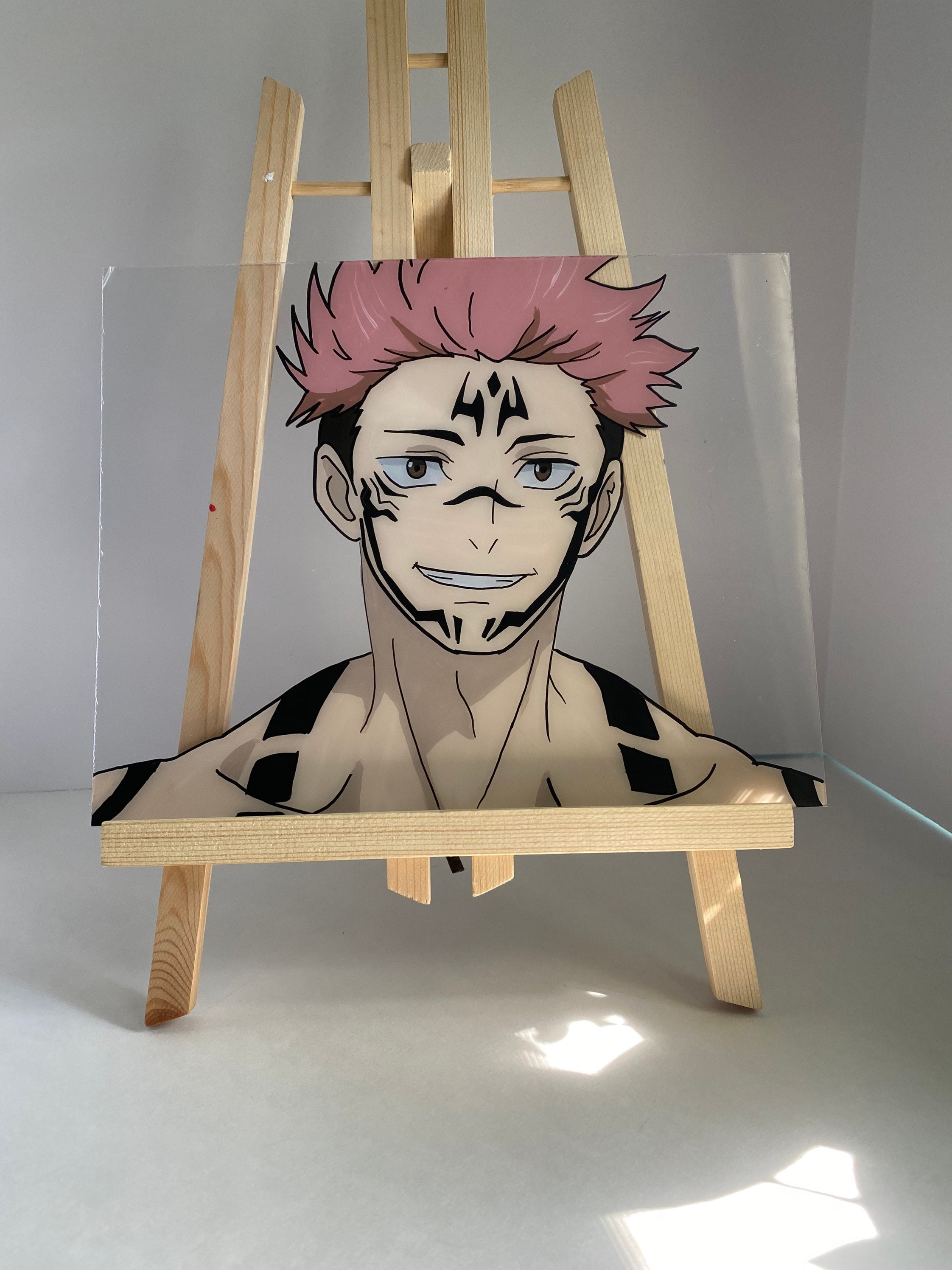 painting on glass sukuna jujutsu kaisen customize Art & Collectibles ...