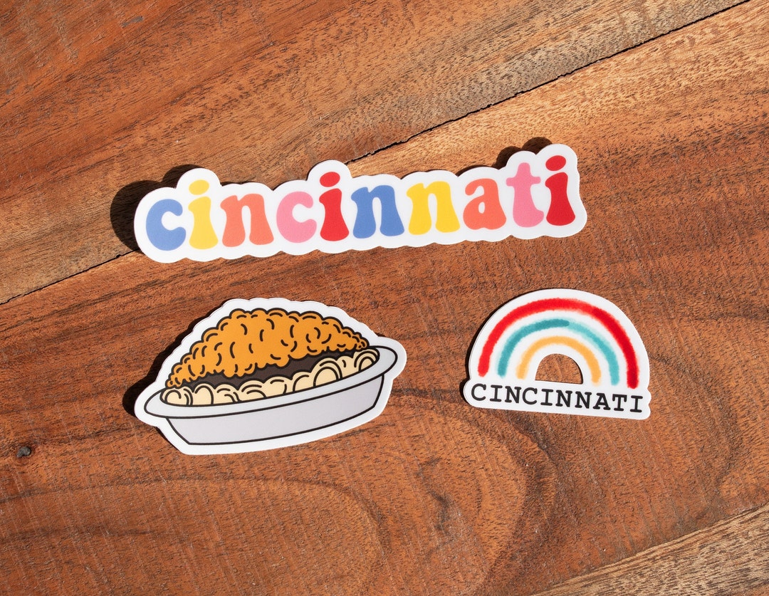 Set of 3 Cincinnati-themed Illustrated Stickers Unique Ohio Souvenir ...