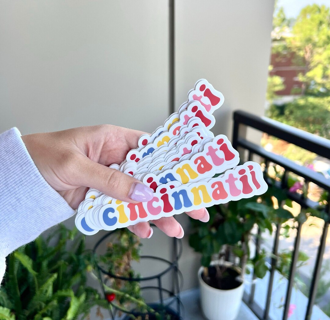 Colorful Cincinnati Vinyl Sticker | Cincinnati Ohio Waterproof Sticker ...