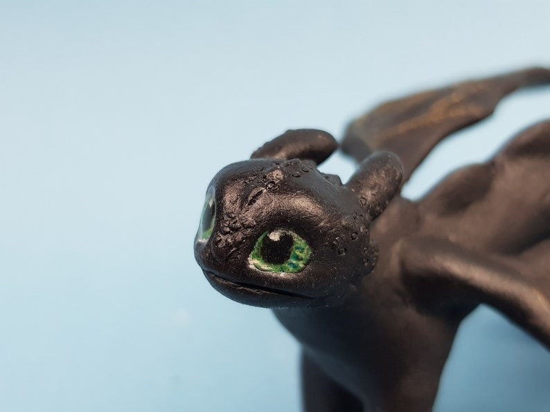 Toothless Polymer Clay Dragon Sculpture Miniature Fairy | Etsy