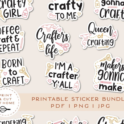 Crafting Printable Stickers Bundle Craft Vinyl Sticker - Etsy