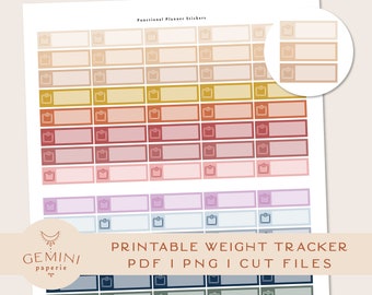 Weight Tracker Stickers, Printable Weight Tracker Stickers, Weight ...