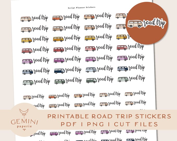 Road Trip PRINTABLE BUNDLE, Printable Stickers, Planners Stickers ...