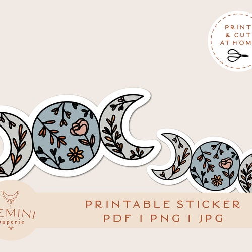 Printable Stickers Bundle Floral Vinyl Sticker Laptop Decal - Etsy