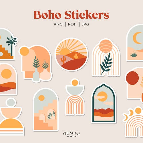 Boho Stickers Planner Stickers Printable Stickers Vinyl - Etsy