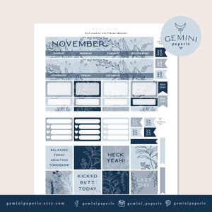 Monthly NOVEMBER Printable Planner Sticker Kit Erin Condren 2021 Life ...