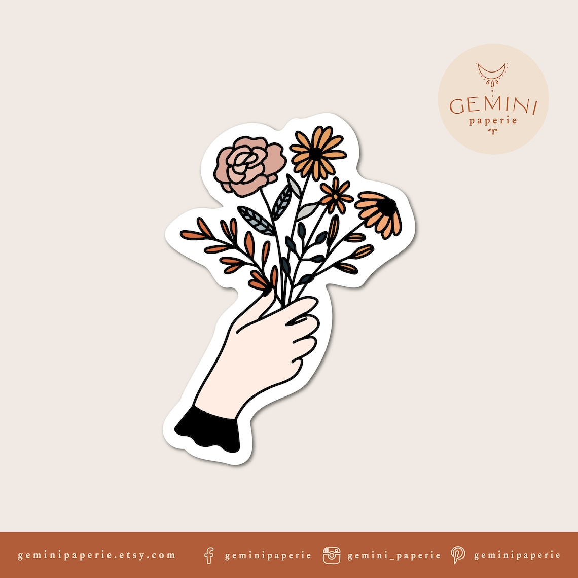 Flower Printable Sticker Floral Vinyl Sticker Laptop Decal | Etsy