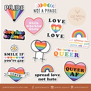 Pride Printable Stickers Bundle, LGBTQ Vinyl Sticker, Laptop Decal ...