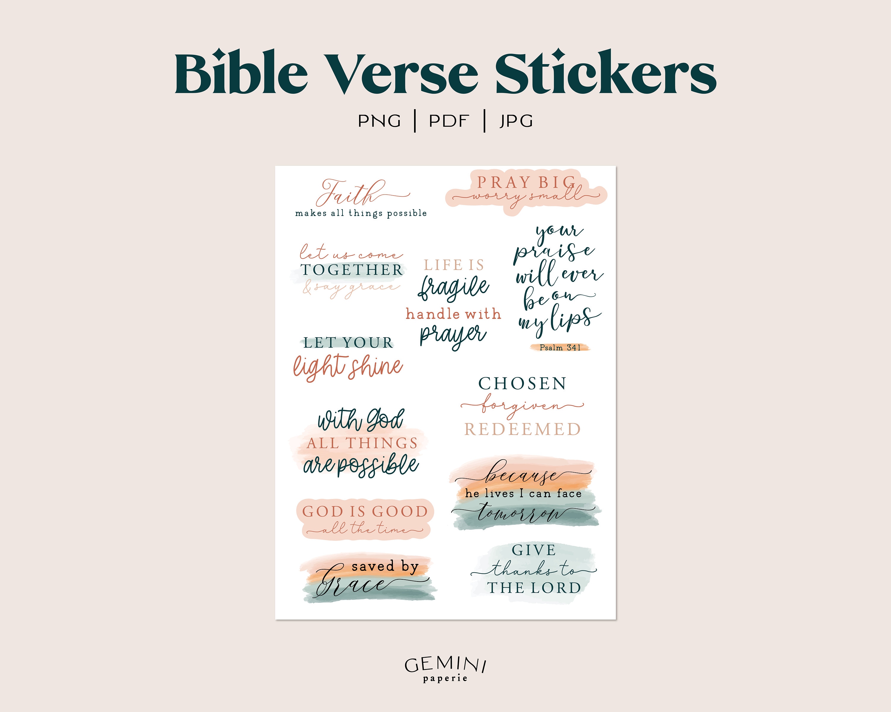 Bible Verse Sticker Bundle Religious Quote Stickers - Etsy
