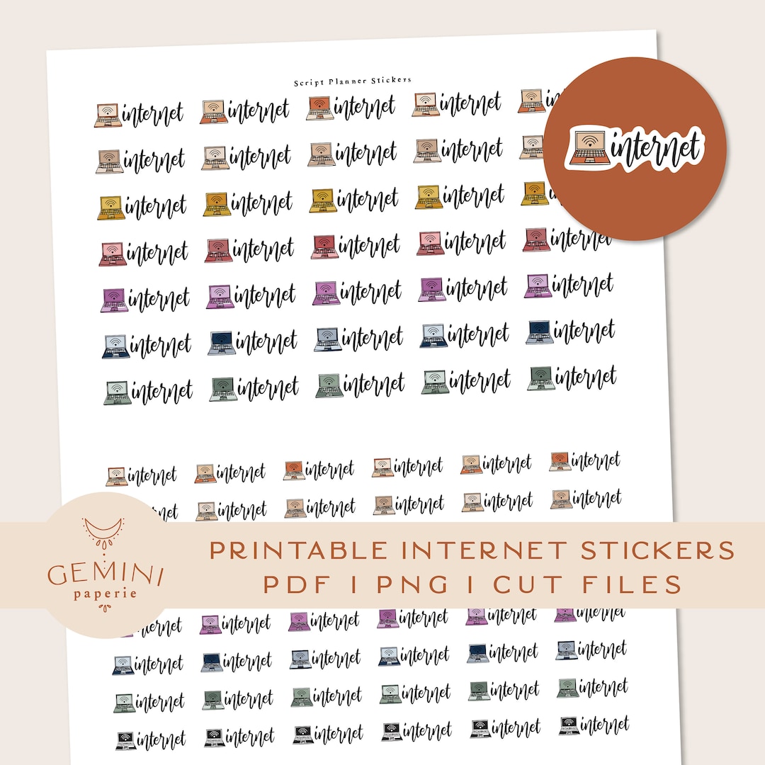 Internet Printable Stickers, House Planner Script Stickers, DIY ...