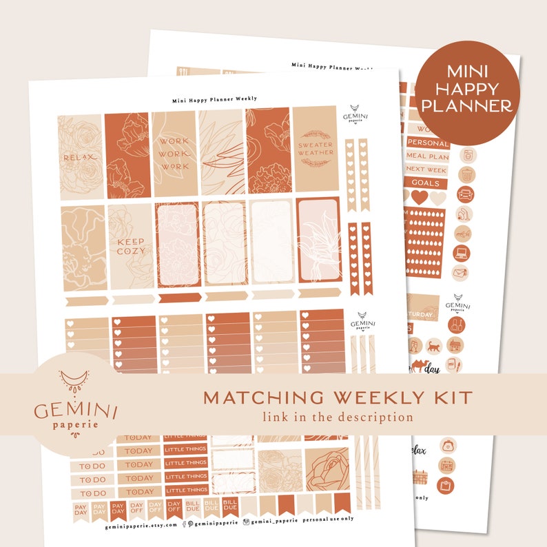 Mini Happy Planner Monthly Printable Planner Sticker Kit | Etsy