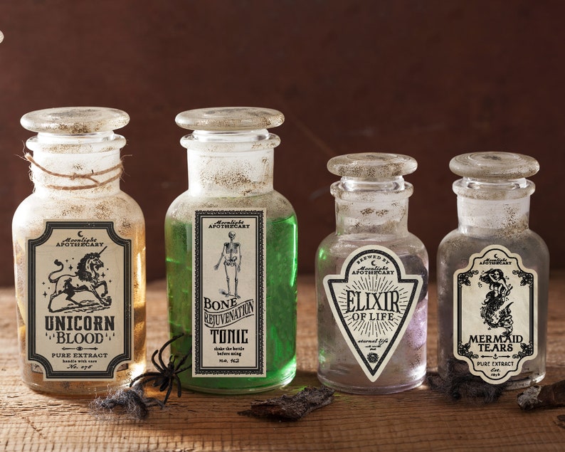 Potion Label Apothecary Labels Halloween Clipart Potion - Etsy