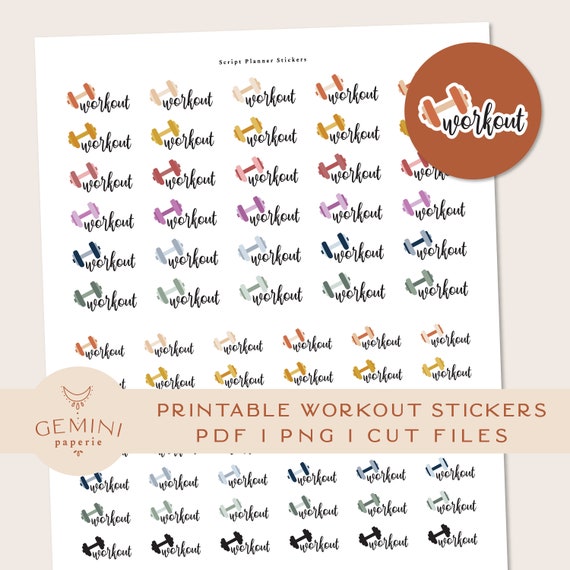 Embellishments Bullet journal printable script stickers Cut file ...