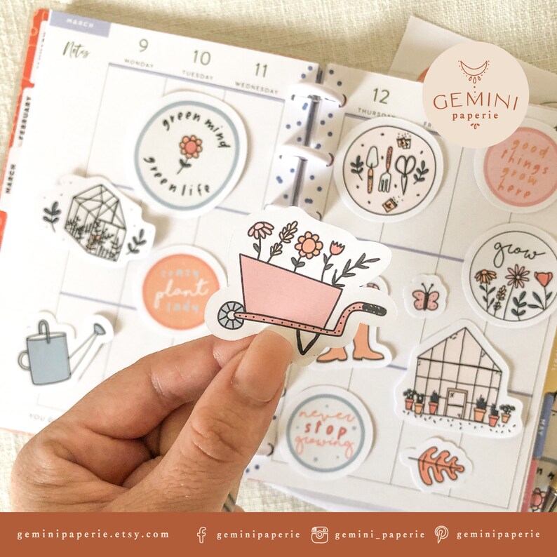 Gardening Printable Stickers, Goodnotes Notability Stickers, Cricut PNG ...