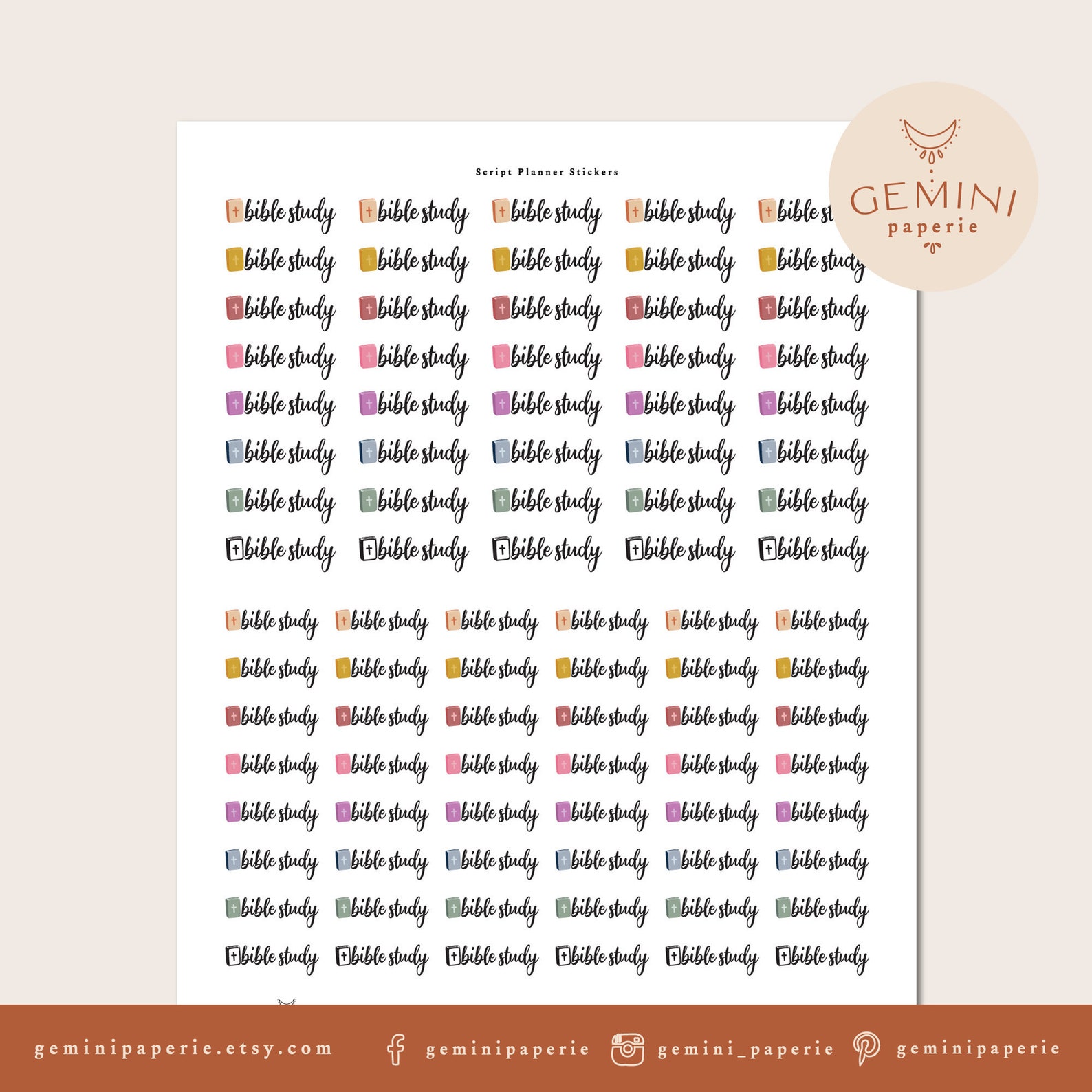 Bible Study Printable Script Sticker. DIY Printable Sticker | Etsy