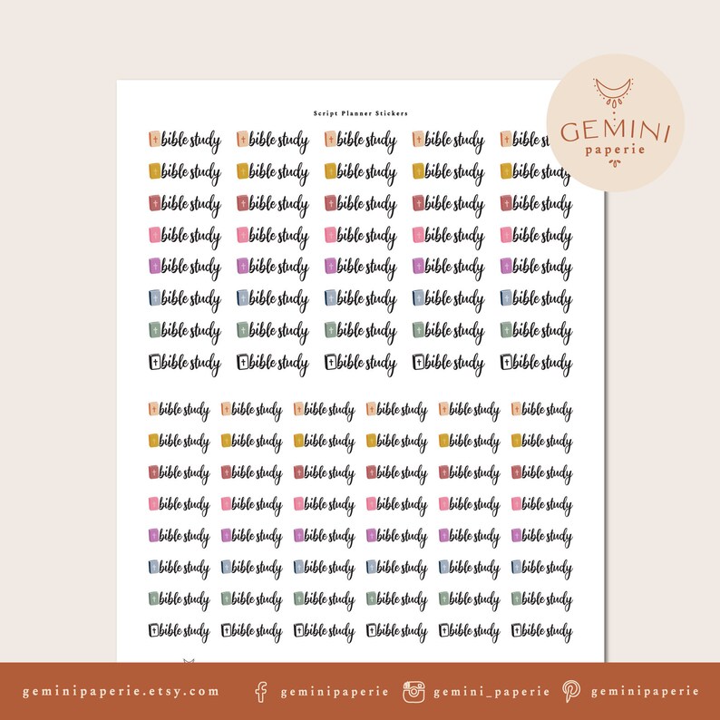 Bible Study Printable Script Sticker. DIY Printable Sticker | Etsy