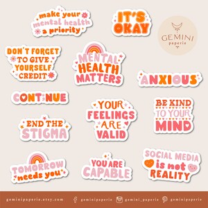 Mental Health Awereness Stickers, Mental Health Printable Sticker ...