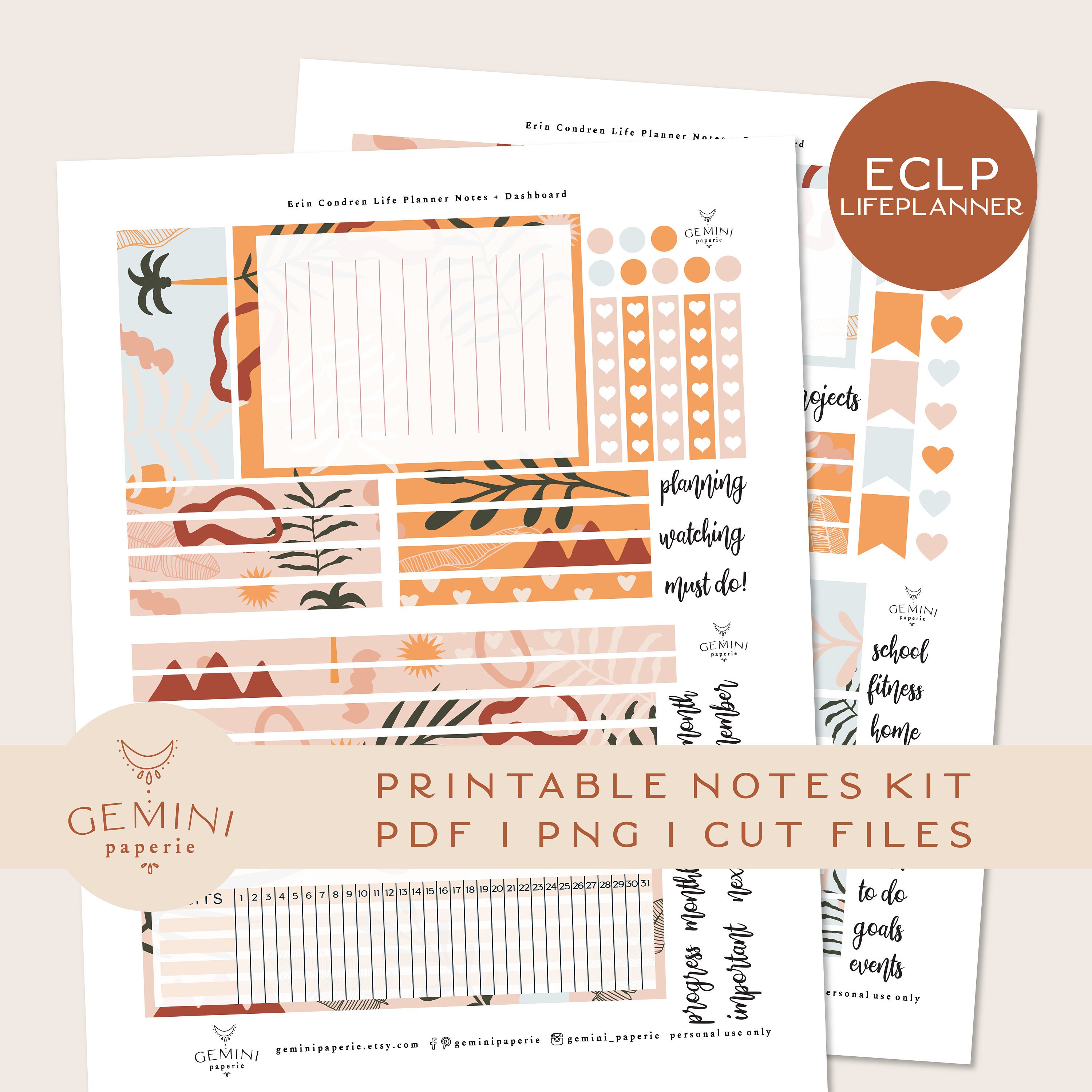 Printable Planner Stickers for Erin Condren Life Planner | Etsy