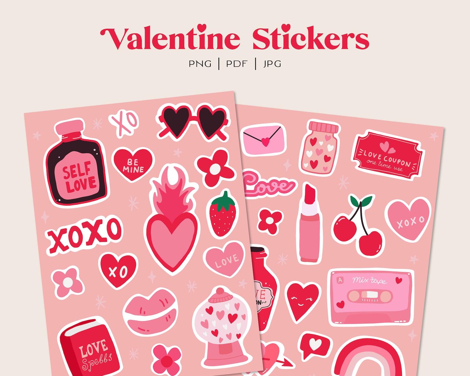 Valentine's Day Stickers Valentine Vinyl Sticker Love - Etsy