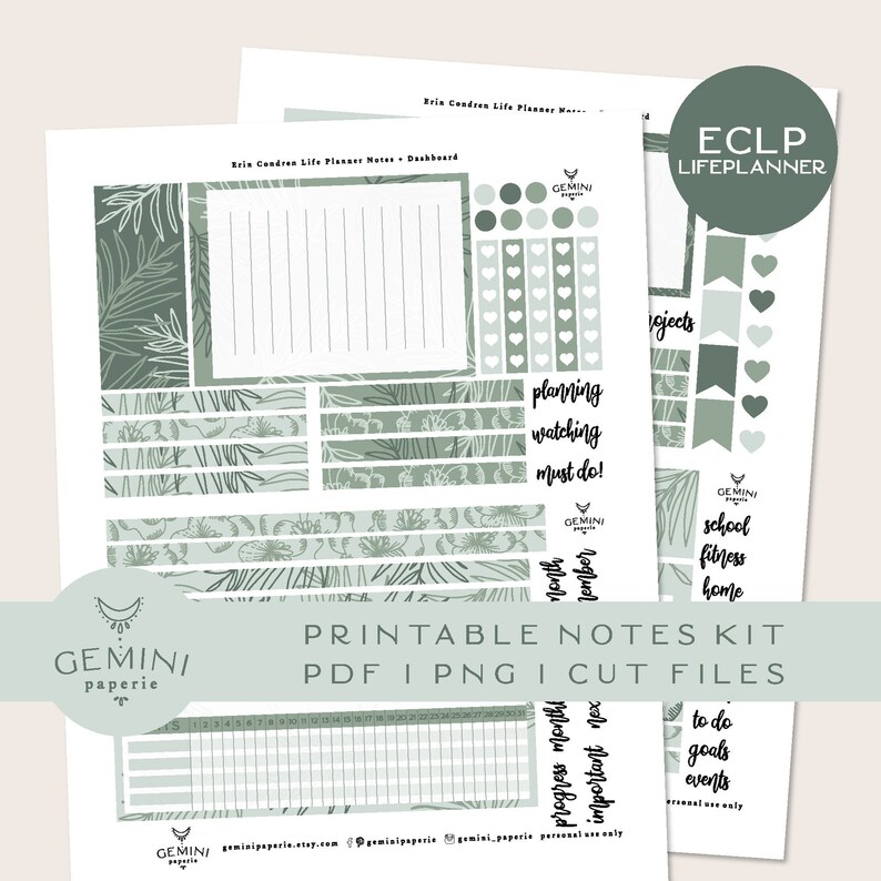 Printable Planner Stickers for Erin Condren Life Planner | Etsy