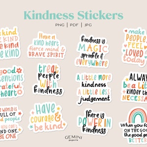 Kindness Sticker Bundle, Motivational Png, Positivity Stickers, Digital ...
