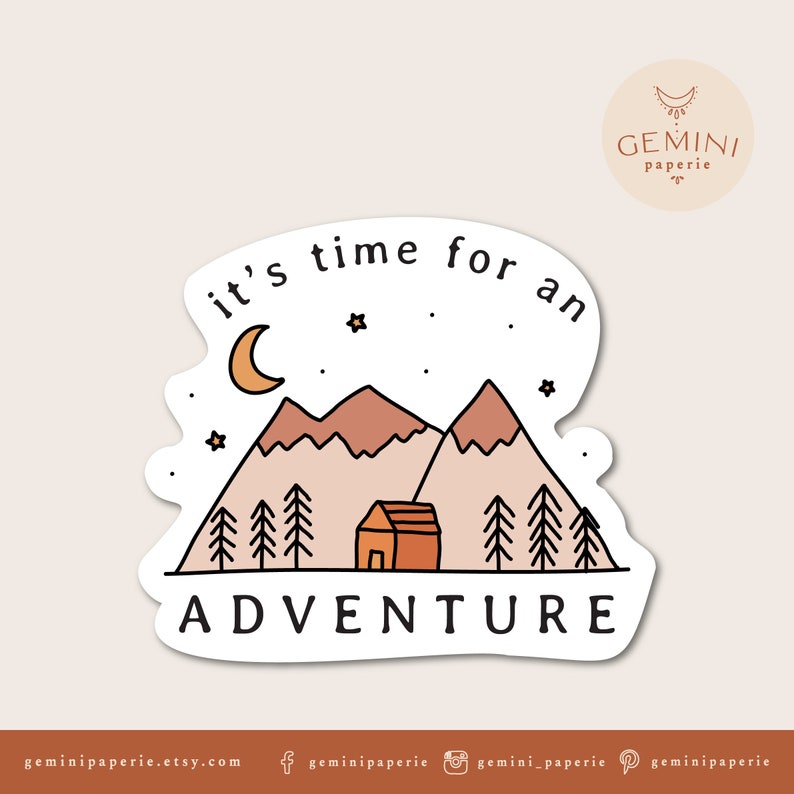 Adventure Vinyl Sticker, Printable Planner Stickers, Laptop Decal ...