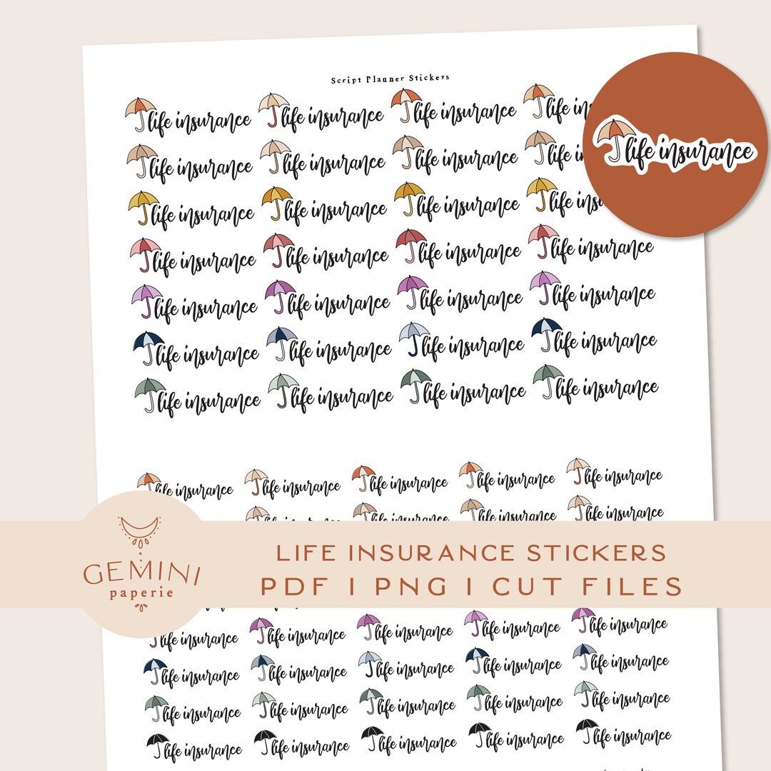 Insurance Printable Stickers, House Planner Script Stickers, DIY ...