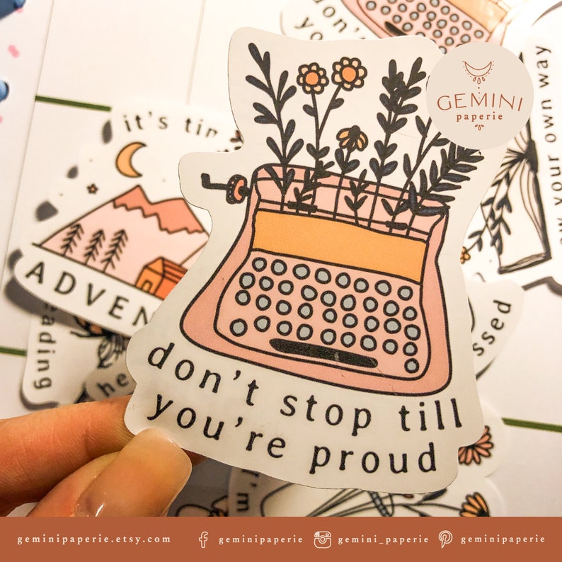 Hydroflask Stickers Typewriter Sticker Printable Stickers Etsy